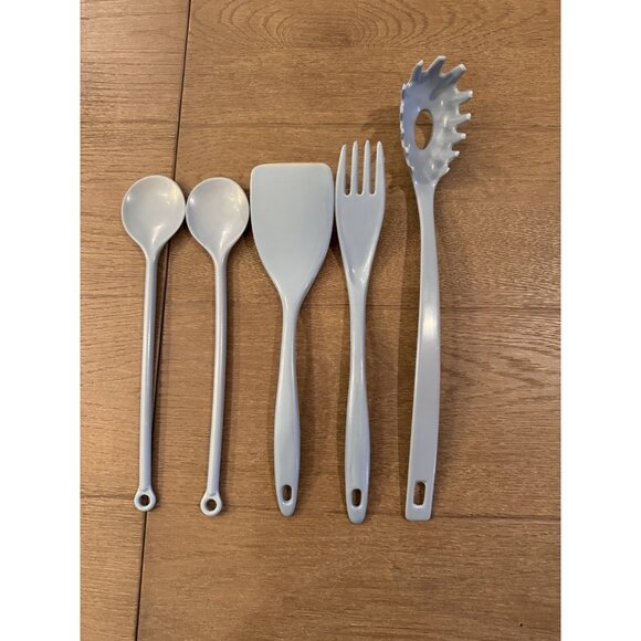 Copco | Kitchen | Vtg Set Of 5 Copco Melamine Utensils Blue Spatulas ...